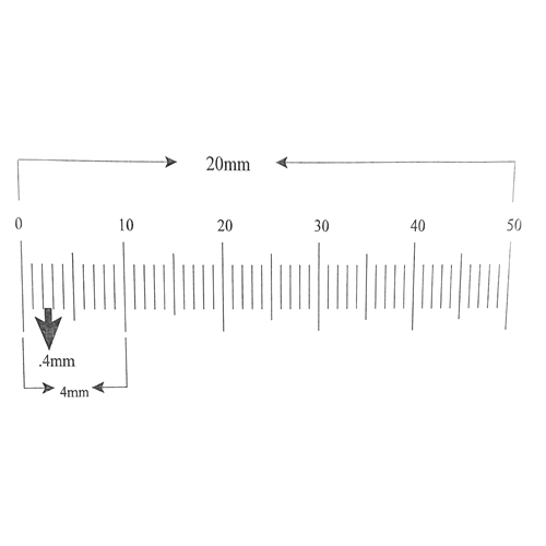 Reticle Ruler 20mm 50 Divisions