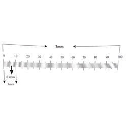 KR247 Ruler Reticle 3mm in 100 Divisions